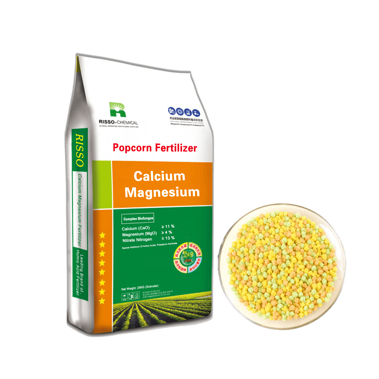 Popcorn Granular Calcium–Magnesium Fertilizer | Risso